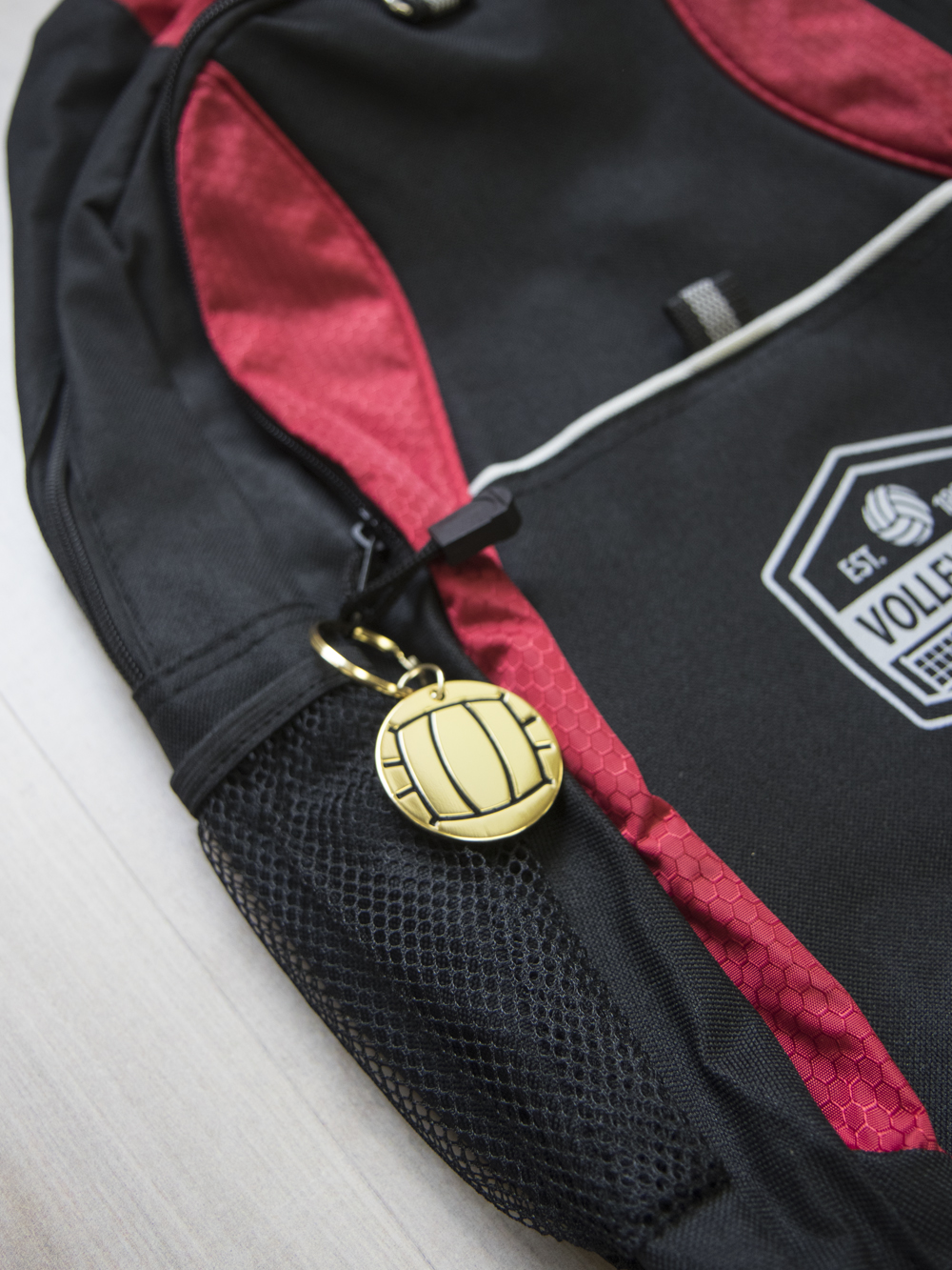 Brass Volleyball Keychain | Midwest Volleyball Warehouse