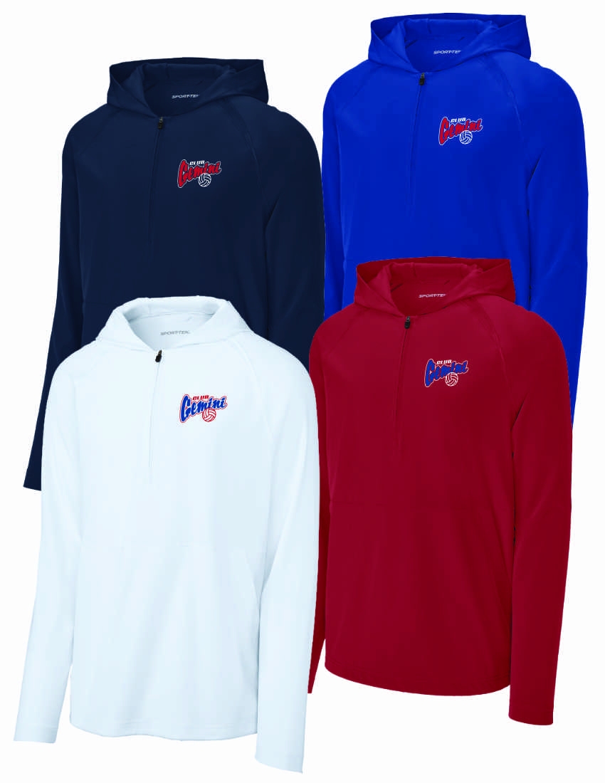 Sport-Tek Men's Repeat 1/2 Zip Long Sleeve Hooded Jacket | Midwest ...