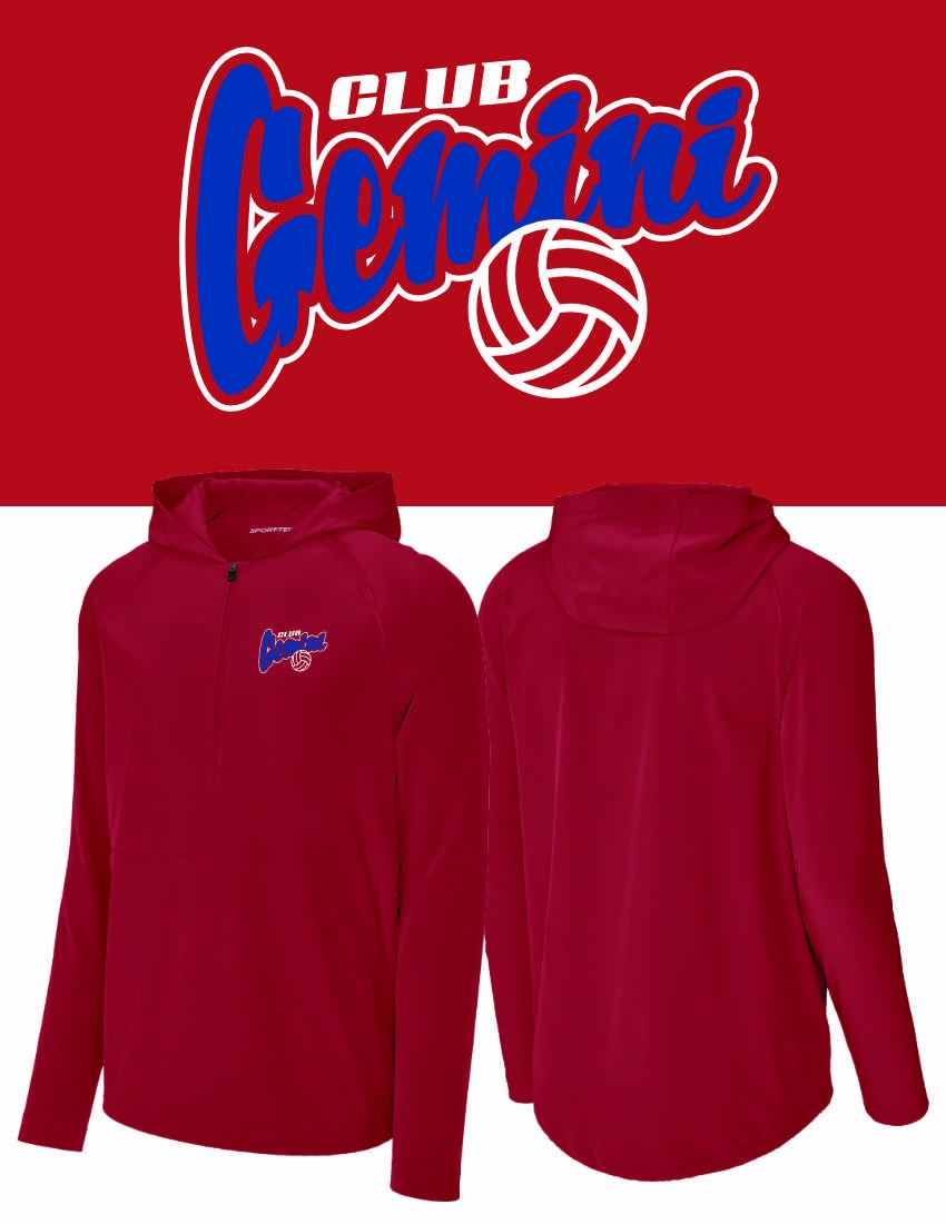 Sport-Tek Men's Repeat 1/2 Zip Long Sleeve Hooded Jacket | Midwest ...