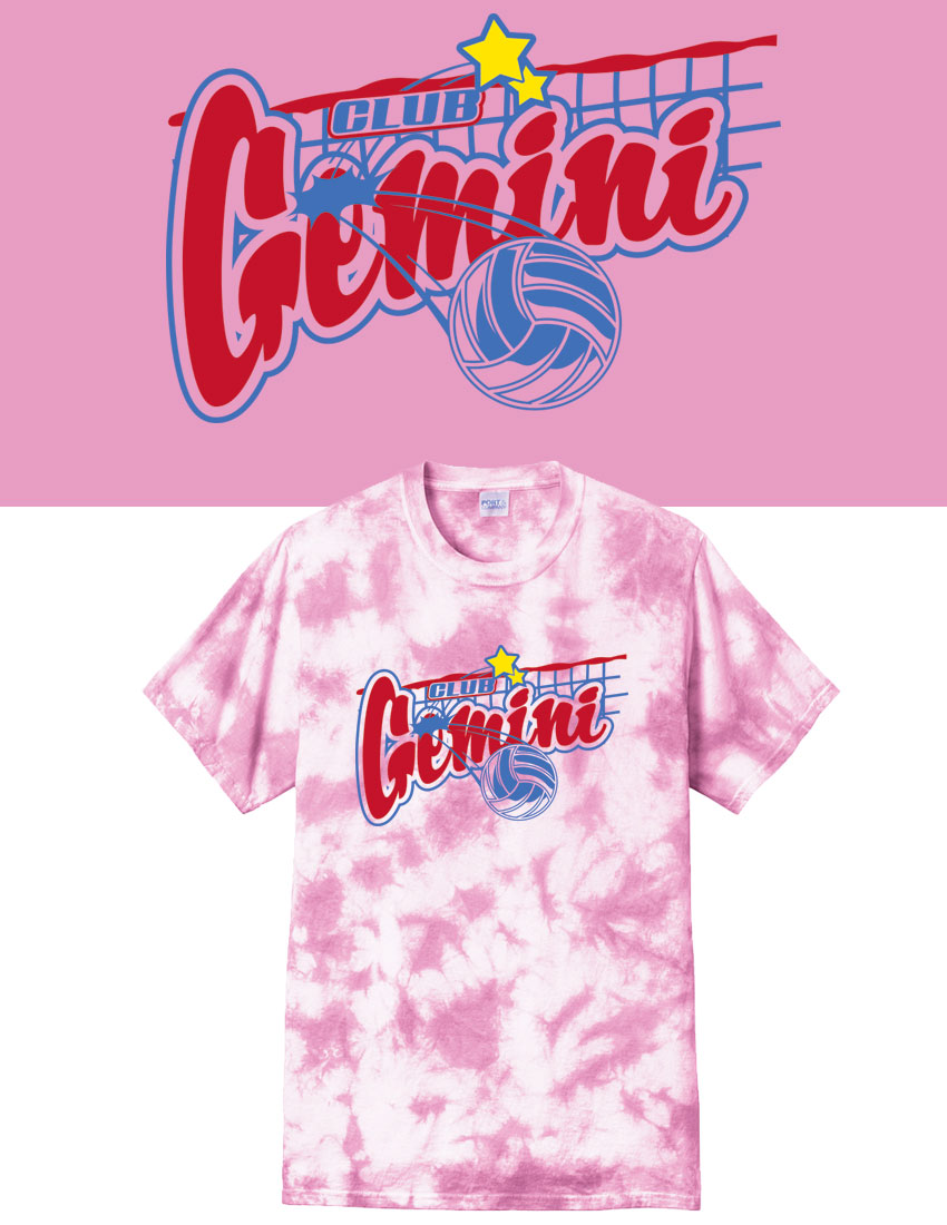 Port & Company Crystal Tie-Dye Tee - Pink | Midwest Volleyball Warehouse