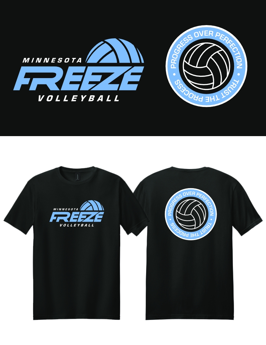Gildan Soft Style Tee - Black - Circle Art | Midwest Volleyball Warehouse