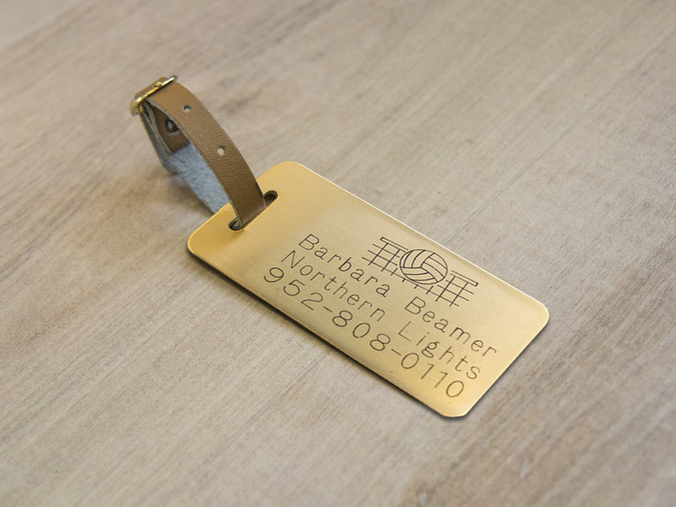 Brass Engraved Bag Tag | Midwest Volleyball Warehouse